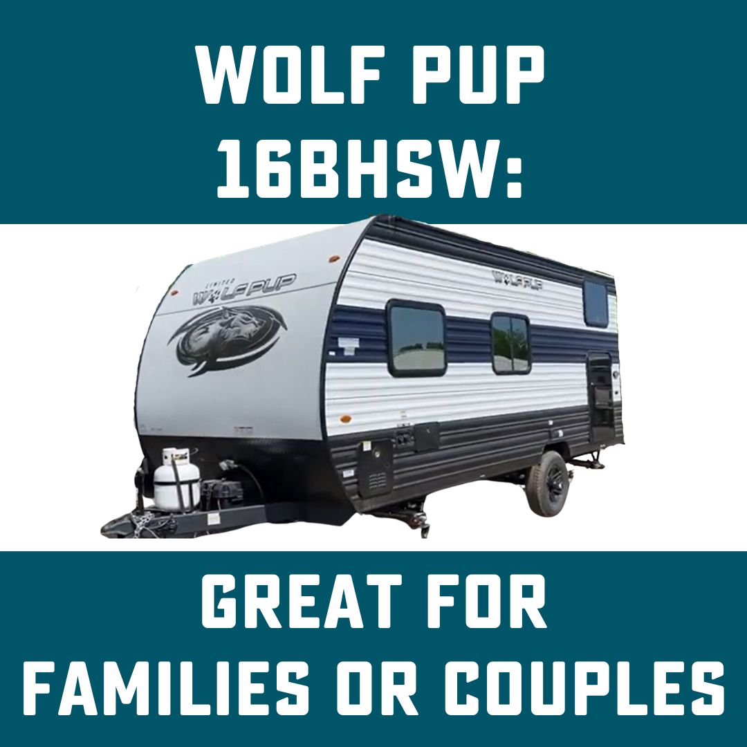 Inside the Wolf Pup 16BHSW Travel Trailer for Families OR Couples!