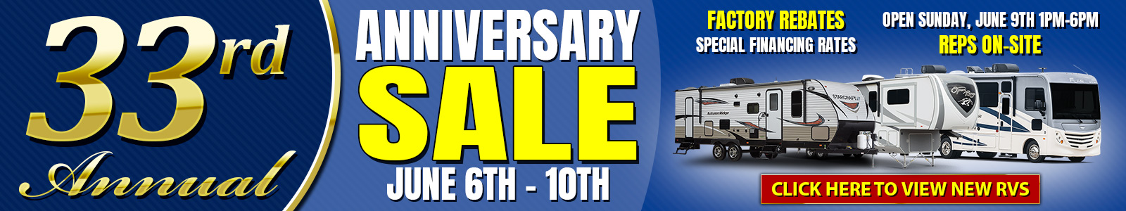 RV Sale: Celebrate 33 Years of Excellence - Brown's RV Blog