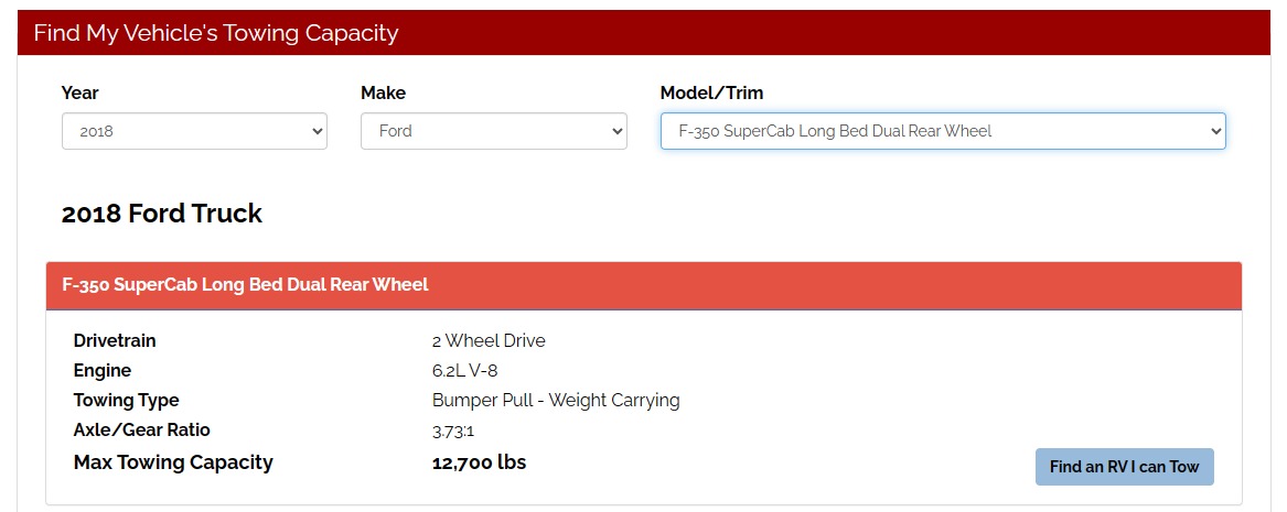 What Can My Vehicle Tow? Check Out Our Tow Guides! - Destination RV LLC ...