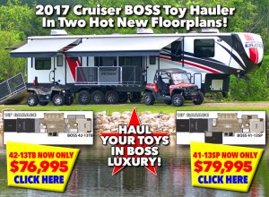 Two Hot New Cruiser Boss Toy Hauler Fifth Wheels! - Fun Town RV Blog