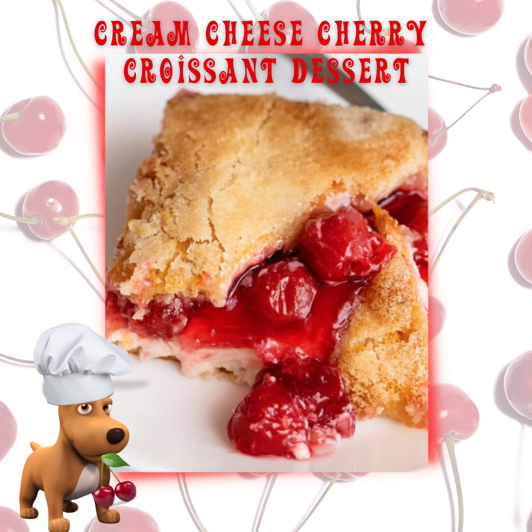 Cherry Cream Cheese Croissant Bake