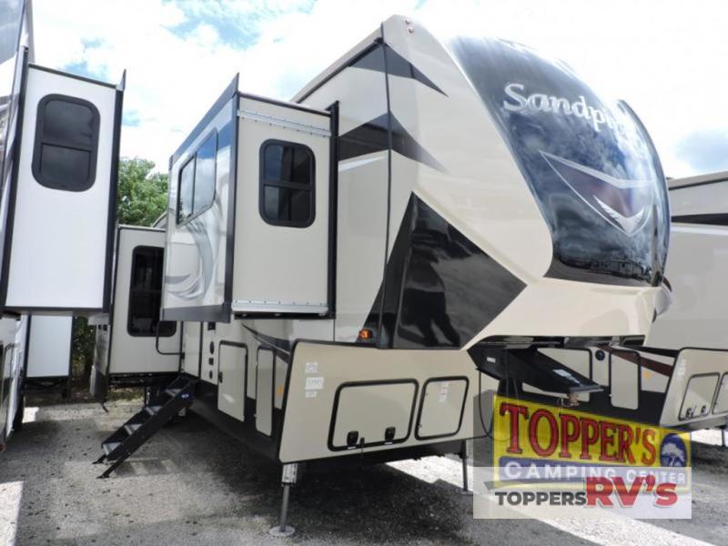 Sandpiper 377FLIK Fifth Wheel: 5 Slides! - Topper's Camping Center